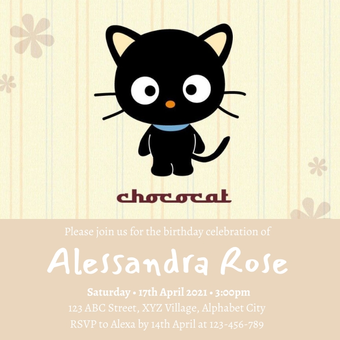 Copy of Chococat Birthday Invitation | PosterMyWall