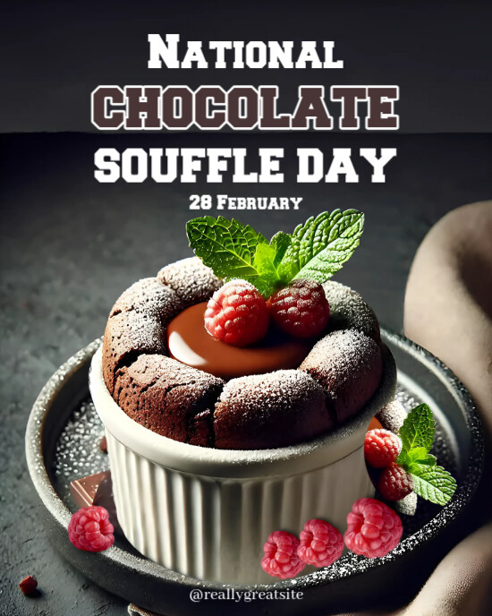 Chocolate and Black Illustrative National Chocolate Souffle Day ...