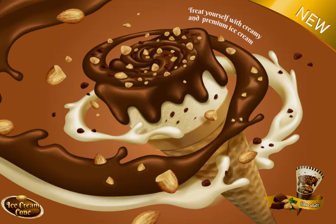 Plantilla de Chocolate and vanilla Twirl Mockups Banner | PosterMyWall