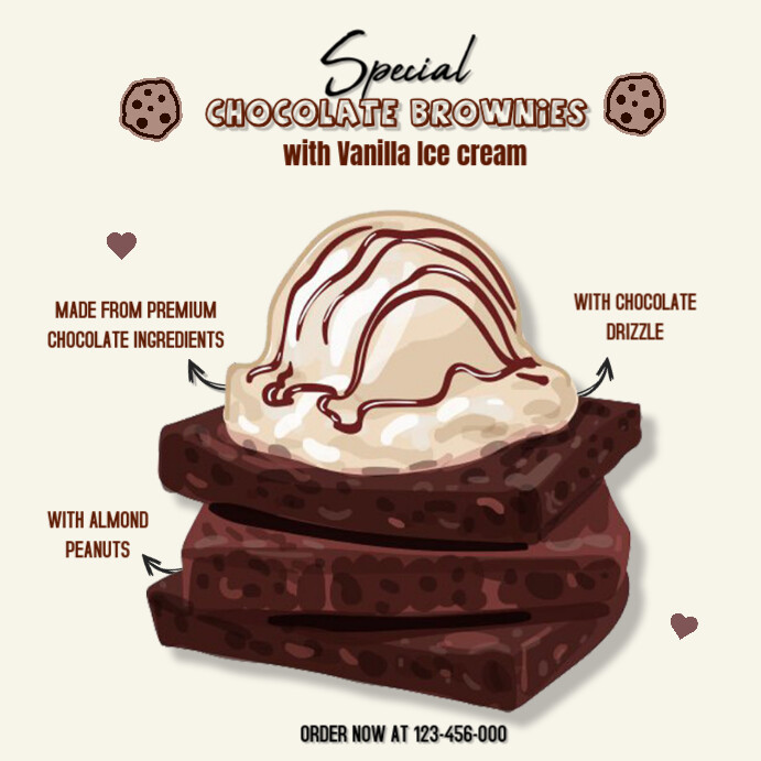 Plantilla de chocolate brownies instagram post | PosterMyWall