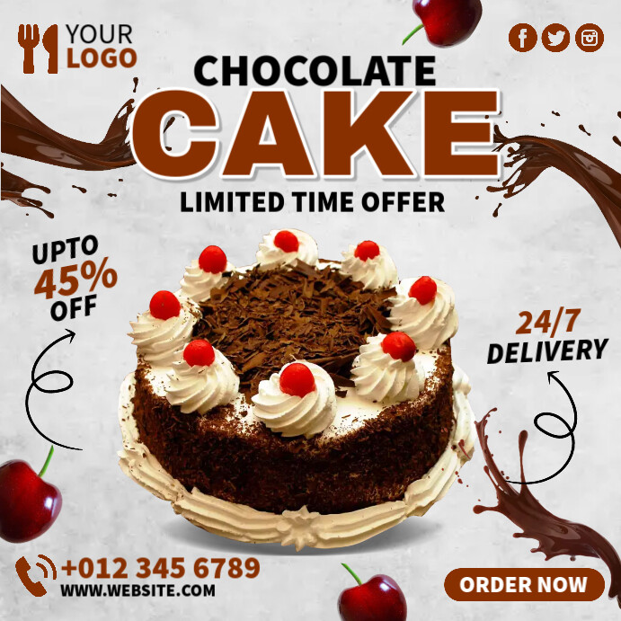 Chocolate Cake Ads Template | PosterMyWall