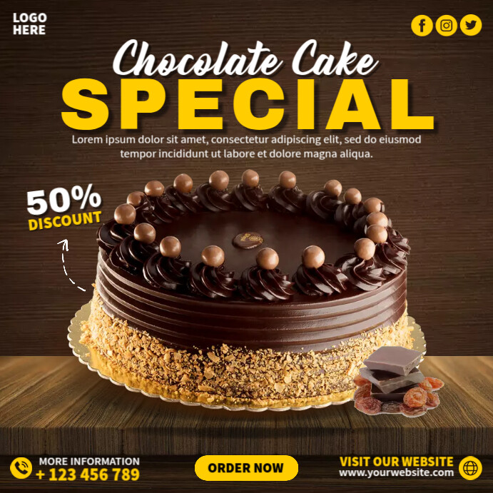 Chocolate Cake Template | PosterMyWall