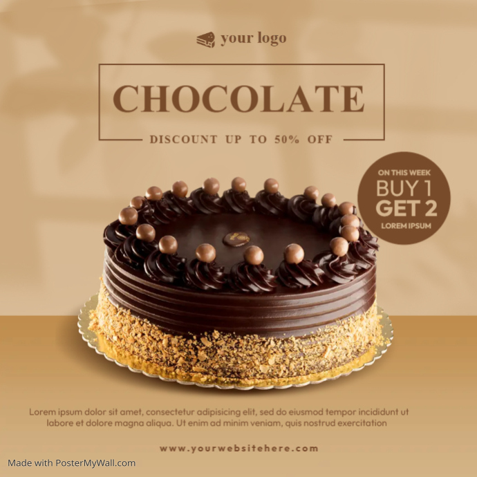 Chocolate Cake Offer Template | PosterMyWall