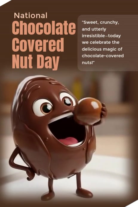 Chocolate Covered Nut Day Poster Video Template | PosterMyWall