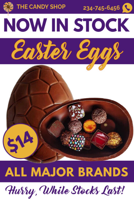 Chocolate Easter Eggs on Sale Poster Window Ad Template | PosterMyWall