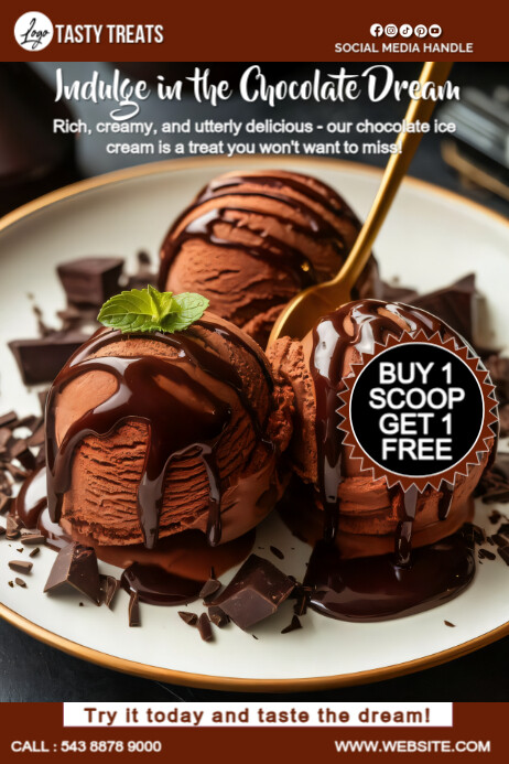 Chocolate ice cream ads Template | PosterMyWall
