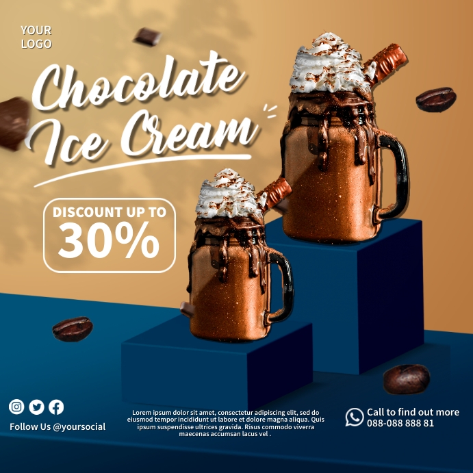 Chocolate Ice Cream Ads Template | PosterMyWall