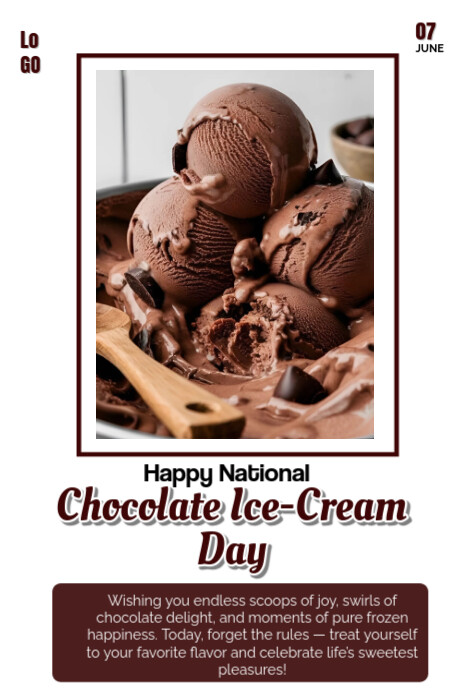 Chocolate Ice-Cream Day Template | PosterMyWall