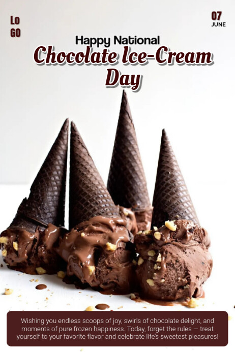 Chocolate Ice Cream Day Template | PosterMyWall