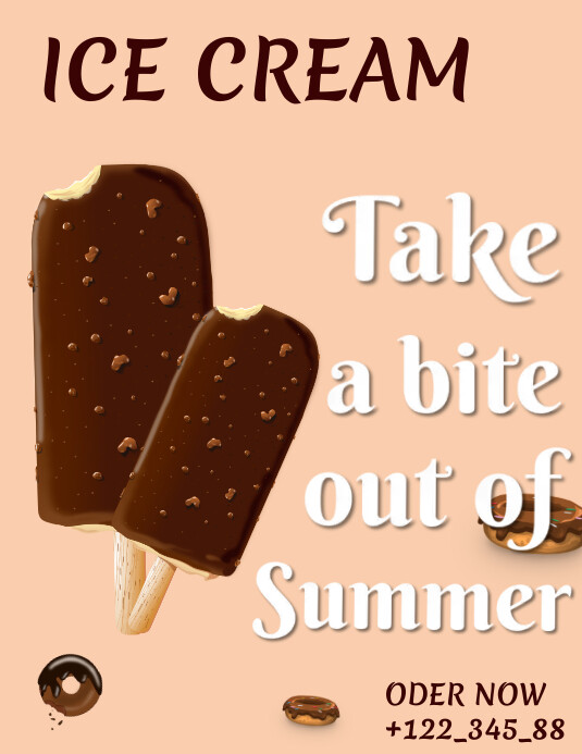 Chocolate ice cream flyer, poster ad Template | PosterMyWall