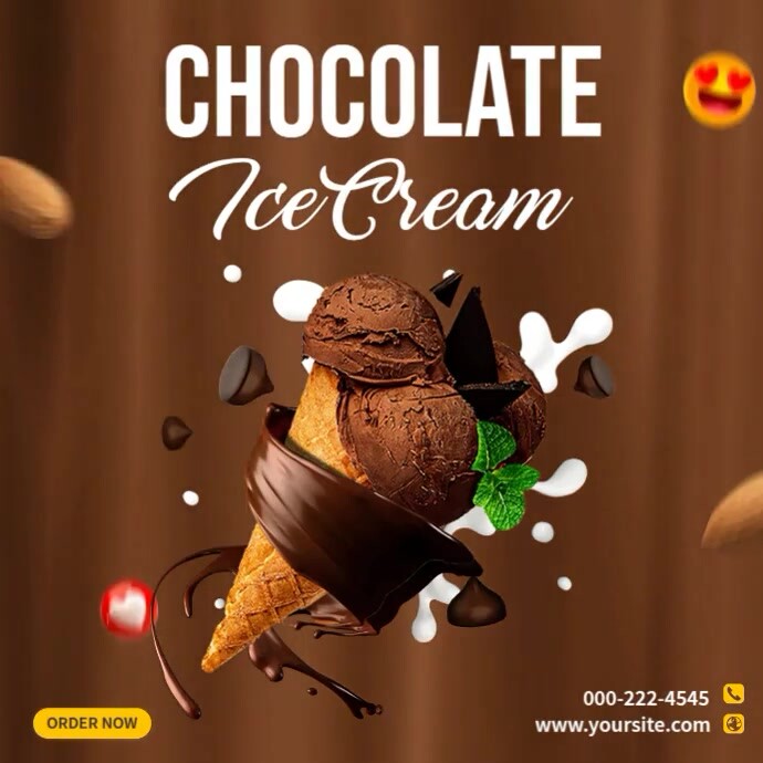 Chocolate Ice Cream Flyers Template | PosterMyWall