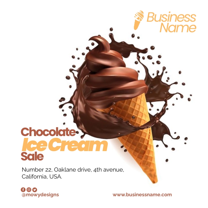 Chocolate Ice Cream Sale Template | PosterMyWall
