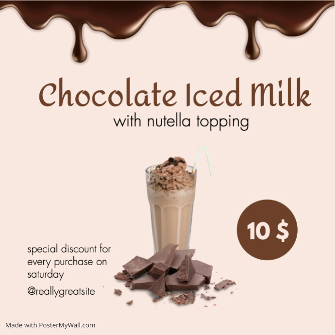 Plantilla de chocolate iced milk flyers | PosterMyWall