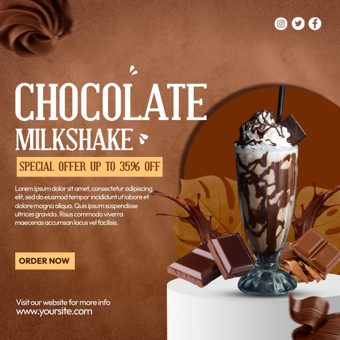 Chocolate Milkshake Ads Template | PosterMyWall
