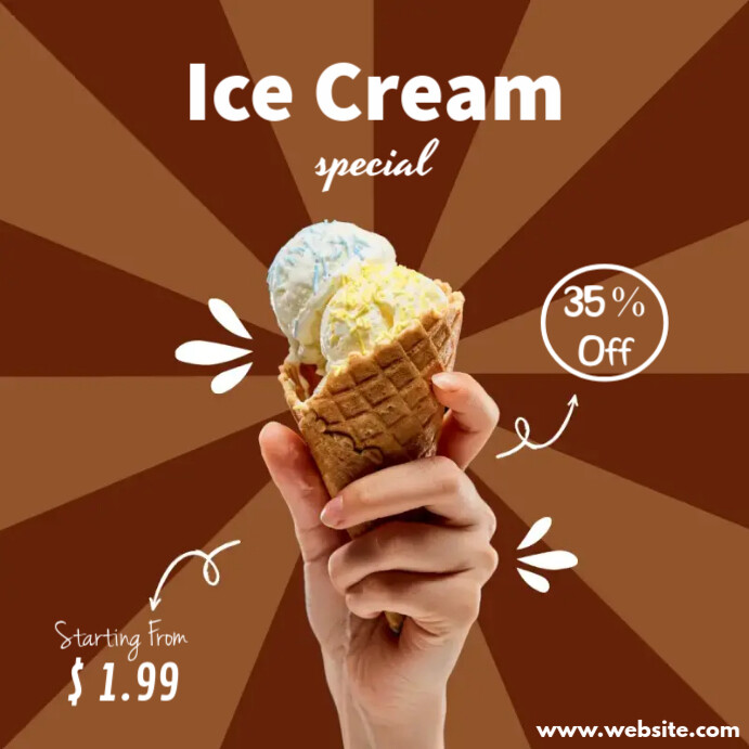 Chocolate Modern Promo Ice Cream Flyer Template | PosterMyWall