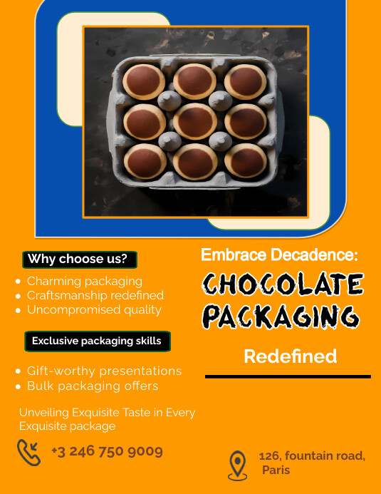 Plantilla de Chocolate packaging flyer design | PosterMyWall