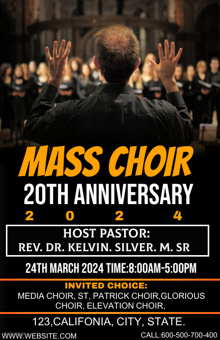 Plantilla de Choir anniversary design template | PosterMyWall
