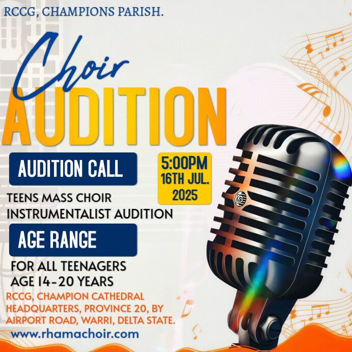 Copy of Choir Audition Design | PosterMyWall