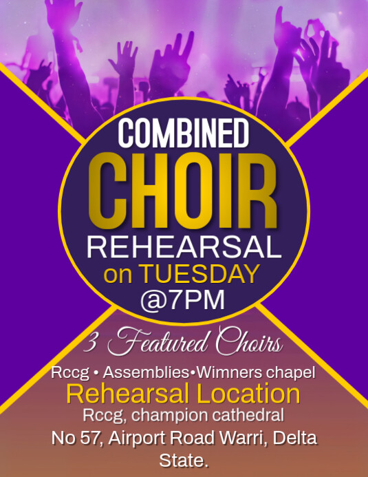 Choir Rehearsal Design templaat | PosterMyWall