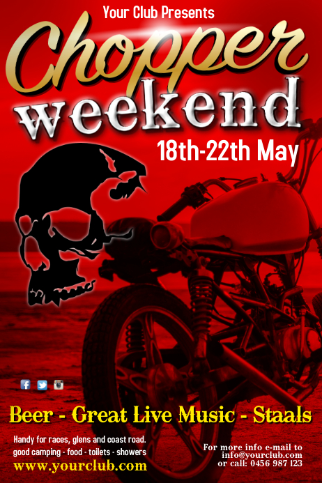 chopper weekend flyer Template | PosterMyWall