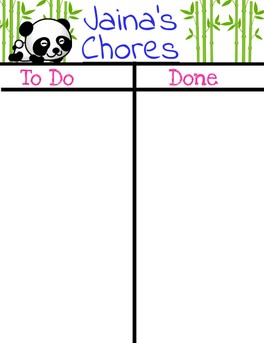 Chore Chart Template | PosterMyWall