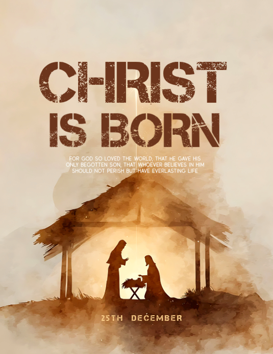 Christ is born design Template | PosterMyWall