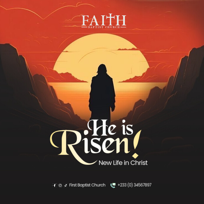 Christ is Risen Church Poster Template | PosterMyWall