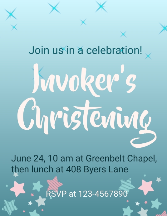Copy of CHRISTENING FLYER TEMPLATE.C | PosterMyWall