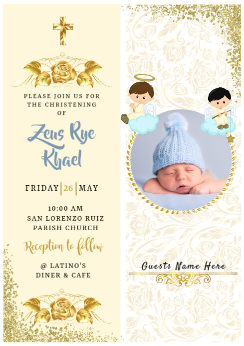 Baptism \ Christening Invitation Card Template | PosterMyWall
