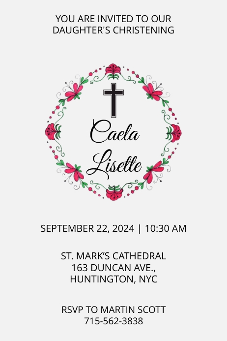 CHRISTENING POSTER TEMPLATE.R | PosterMyWall