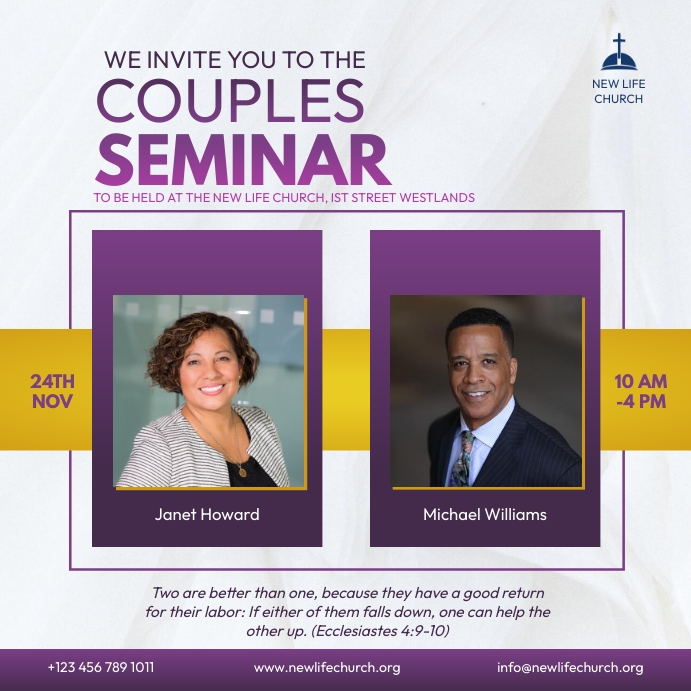 Christian Church Couples Seminar Template | PosterMyWall