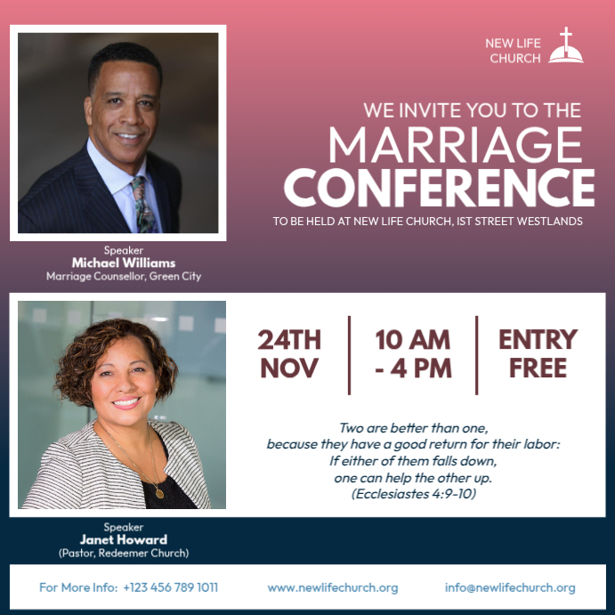Christian Church Marriage Conference Event Template | PosterMyWall