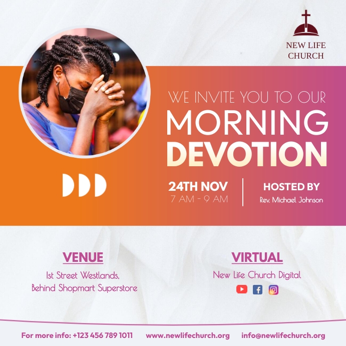 Copy of Christian Church Morning Devotion Template | PosterMyWall