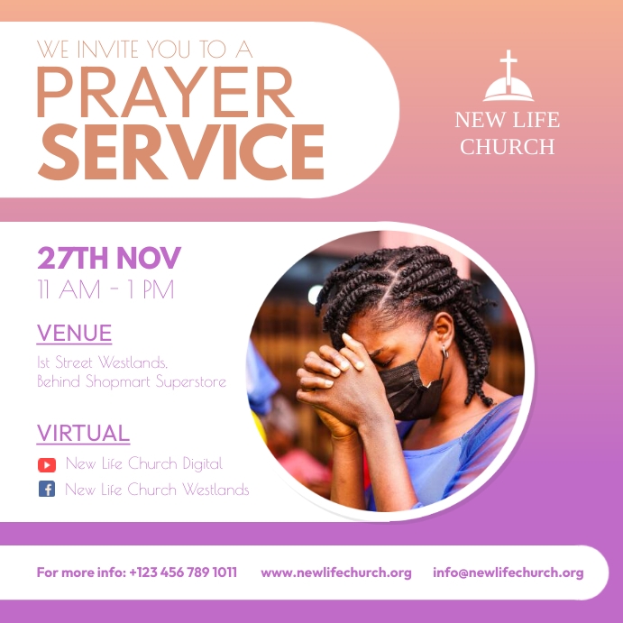 Copia de Christian Church Prayer Service Flyer | PosterMyWall