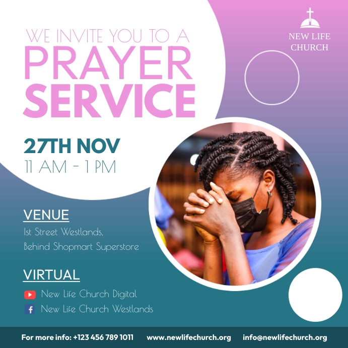 Christian Church Prayer Service Flyer Template | PosterMyWall