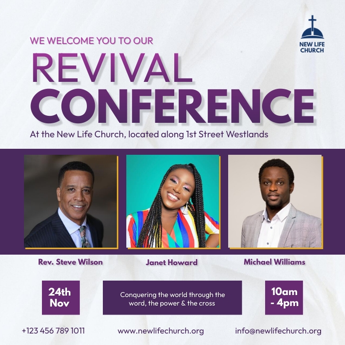 Christian Church revival seminar template | PosterMyWall