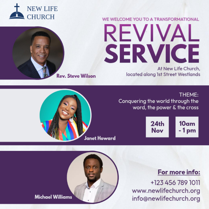 Copia de Christian Church revival service template | PosterMyWall
