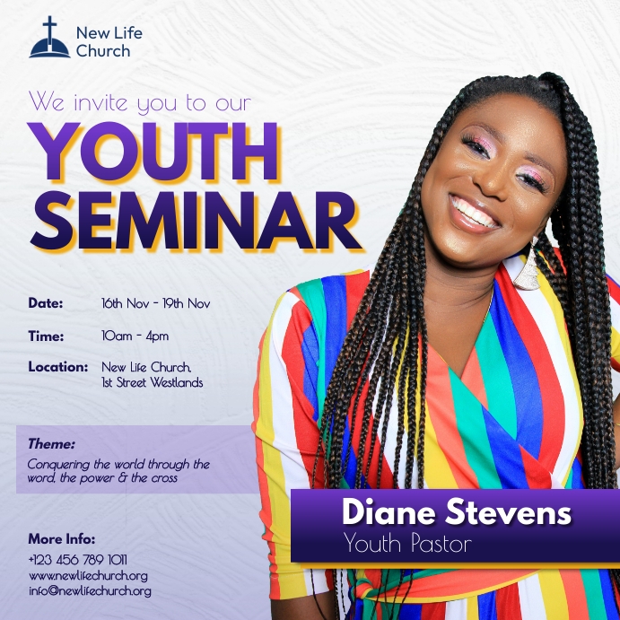Christian Church youth seminar template | PosterMyWall