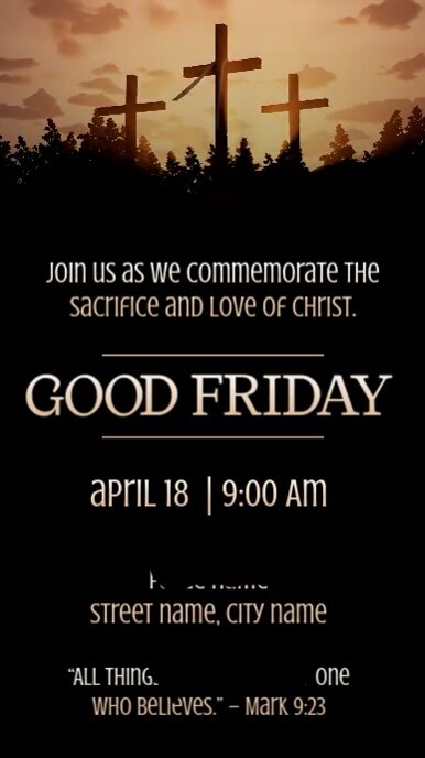 Copy of Christian Easter Good Friday Ad Video Poster Flyer Template ...