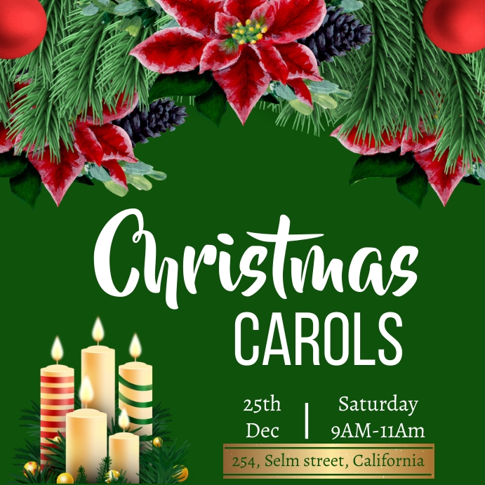 Christmas, Christmas carols Template | PosterMyWall