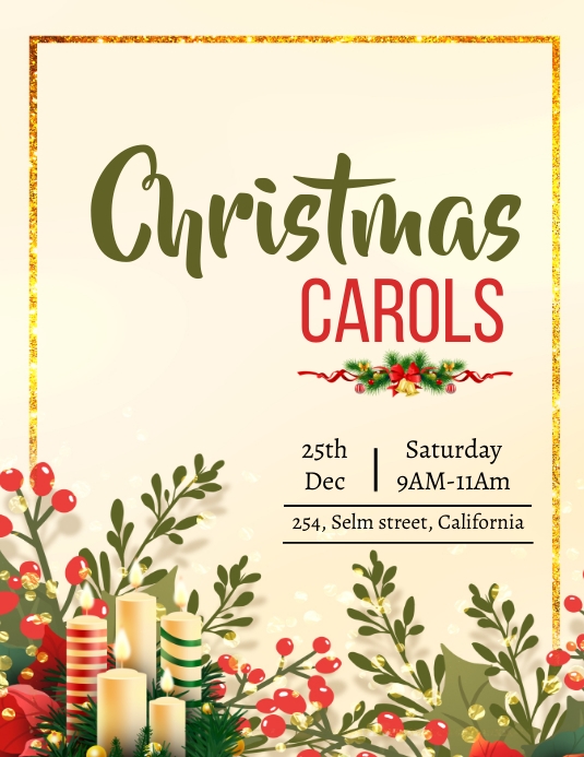 Christmas, Christmas carols Template | PosterMyWall