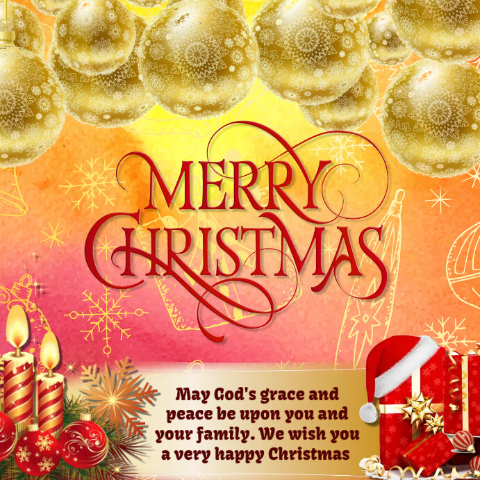 christmas, church, greetings, card, santa Template | PosterMyWall