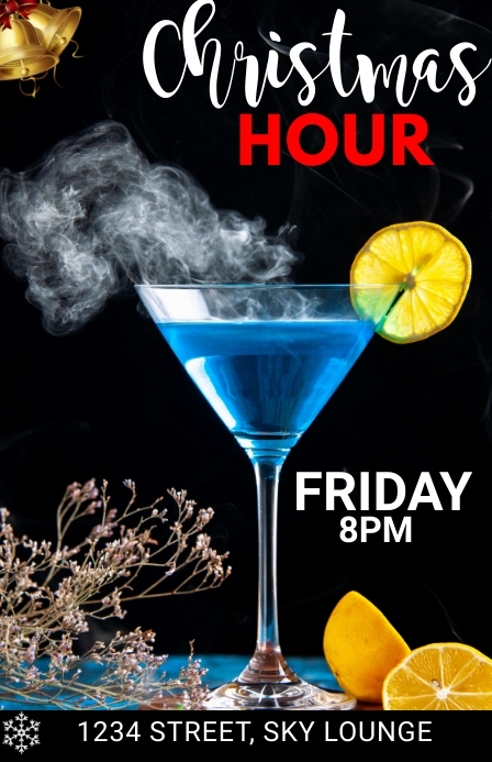 Copy of christmas, cocktails, winter, happy hour | PosterMyWall