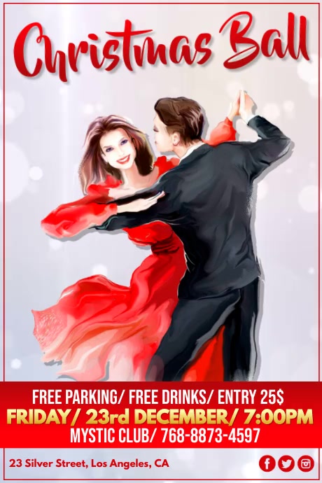 Christmas, Dance, Christmas Ball Template | PosterMyWall