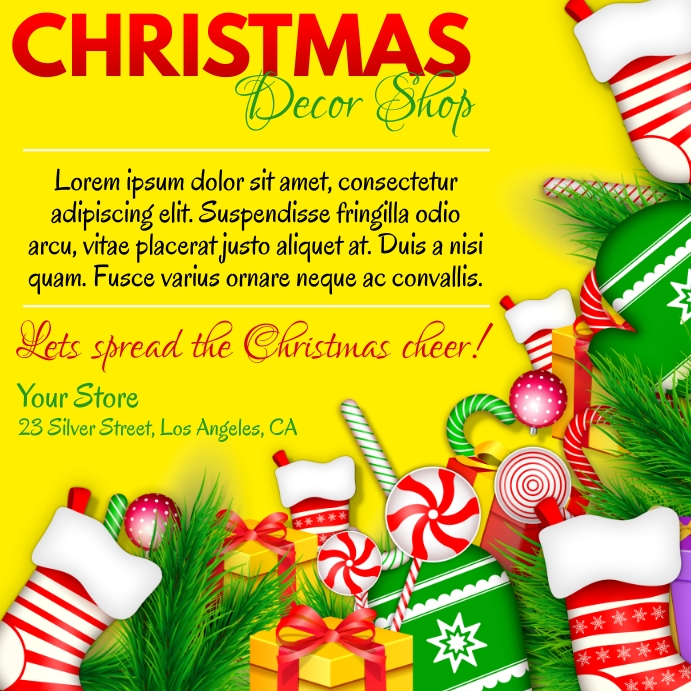 Christmas, Decor Shop Template | PosterMyWall