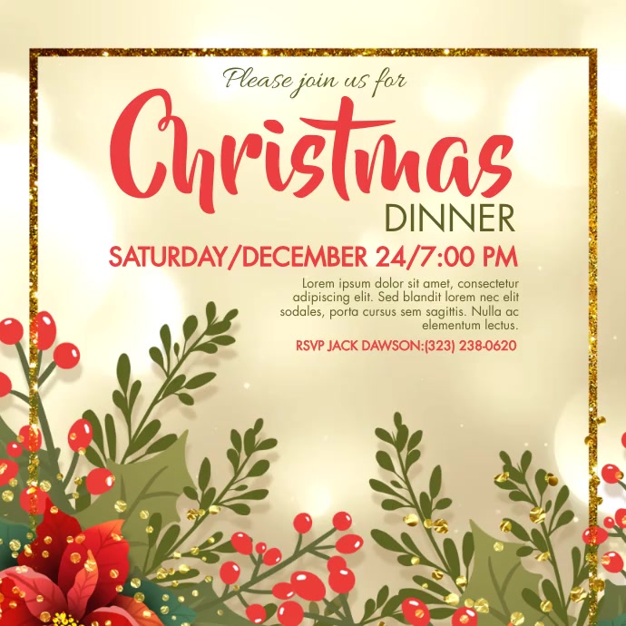 Christmas, Dinner Template | PosterMyWall