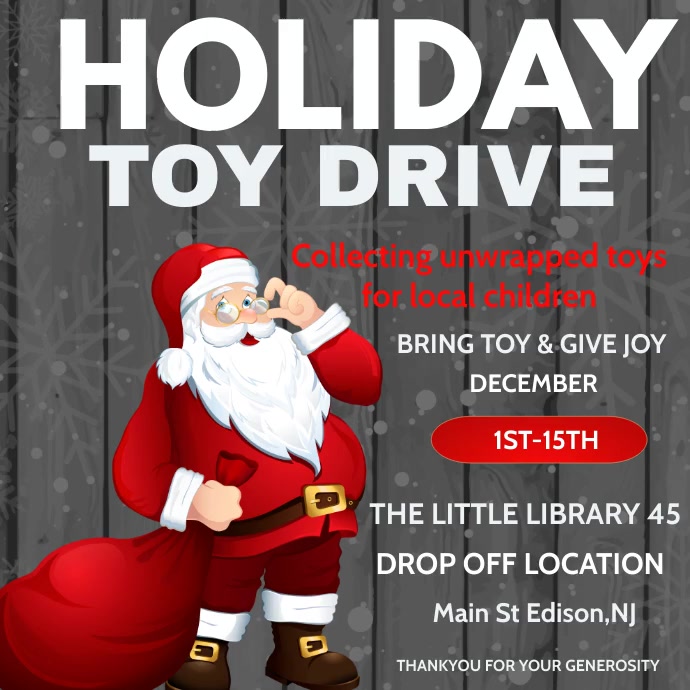 Copy of Christmas, holiday toy drive poster | PosterMyWall