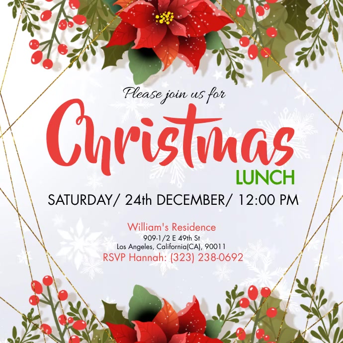 Christmas, Lunch Template | PosterMyWall