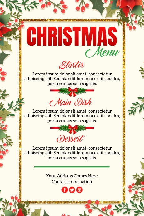 Christmas, Menu Template | PosterMyWall