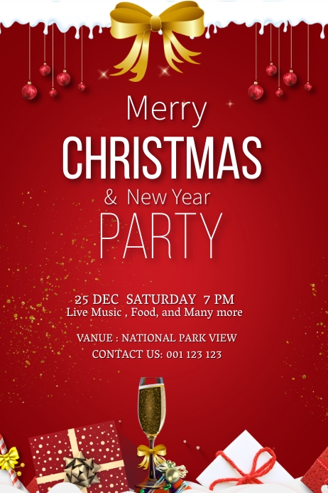 Christmas, party event Template | PosterMyWall